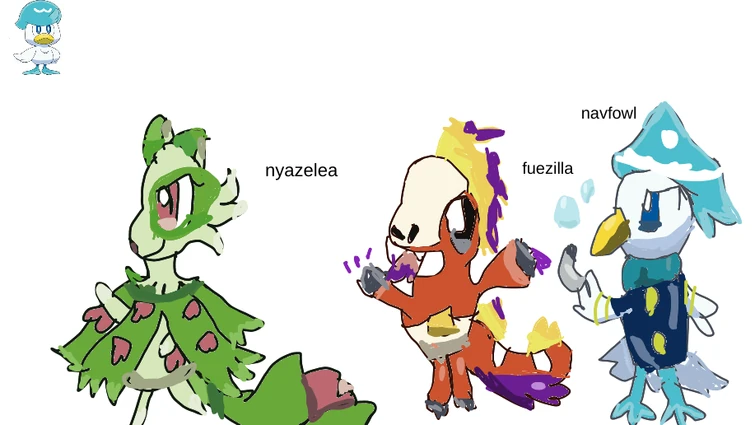 name the dual type of what you want the gen 9 starter last evos to be ...