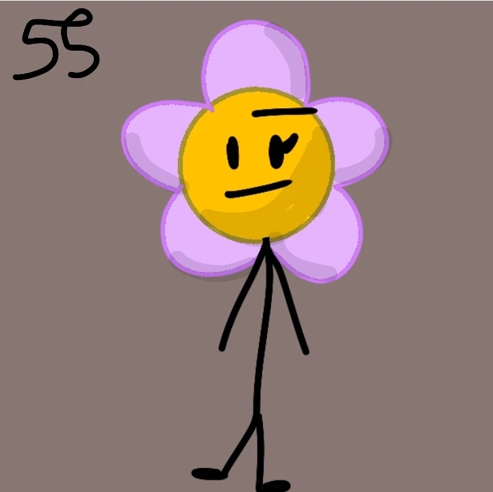 Here's batch 1 of my art! Flower From BFDI, YingYang from II2, Paddle ...