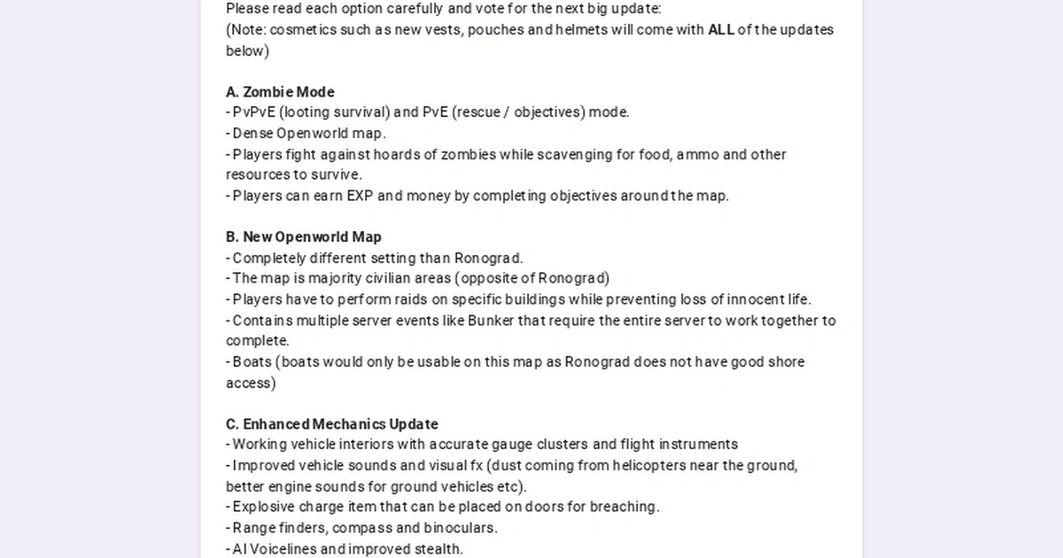 BRM5 Next Major Update Survey | Fandom