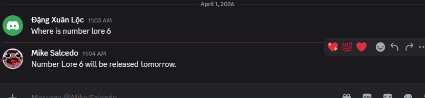 Hey guys, Mike Salcedo messaged me on Discord saying that Number Lore ...