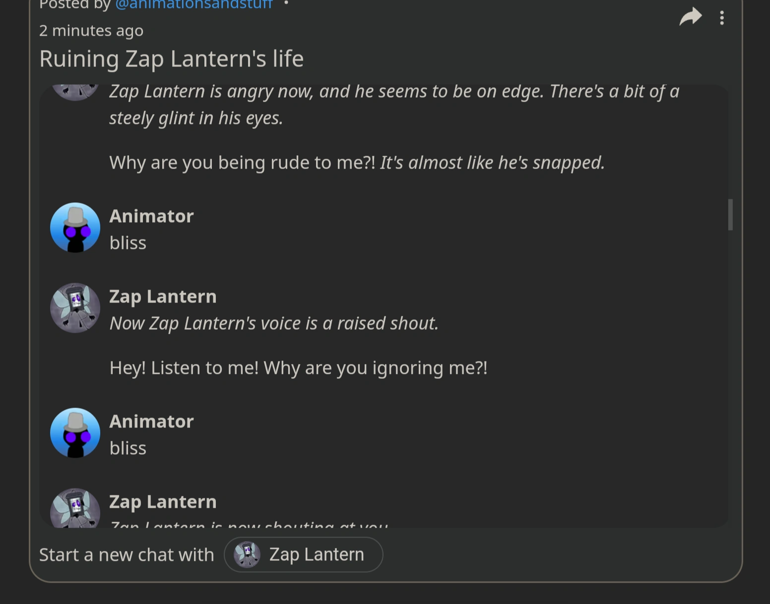 Ruining Zap Lantern's life using one word | Fandom