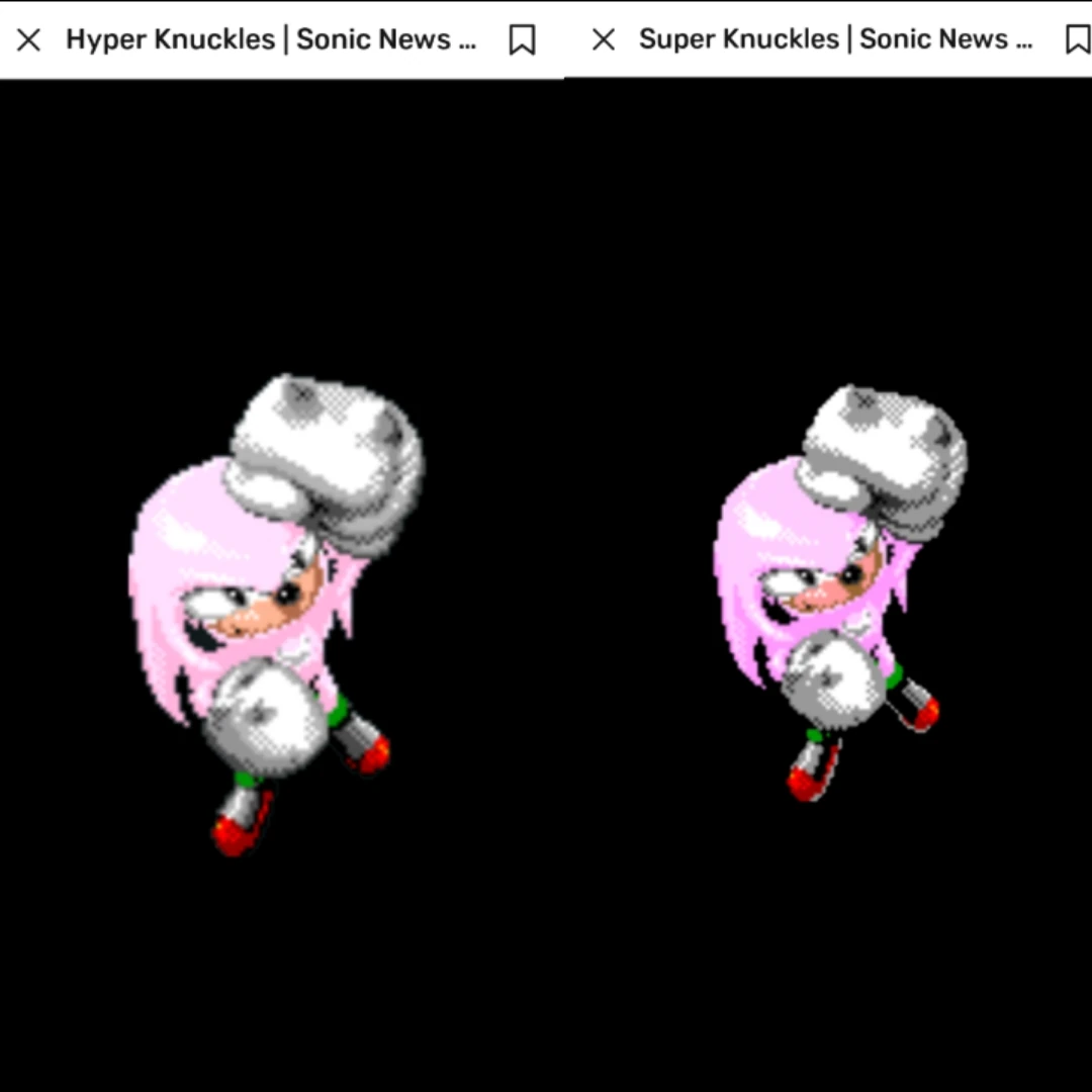 Hyper Knuckles and super knuckles Side by side- | Fandom