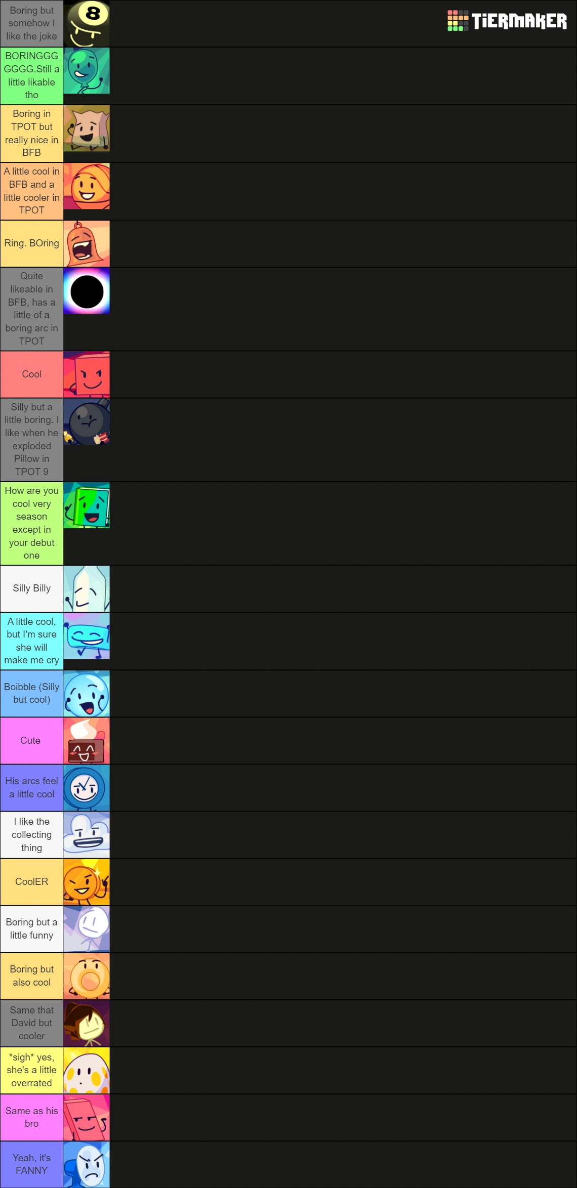Rating BFDI characters SEPARATELY Pt. 1 | Fandom