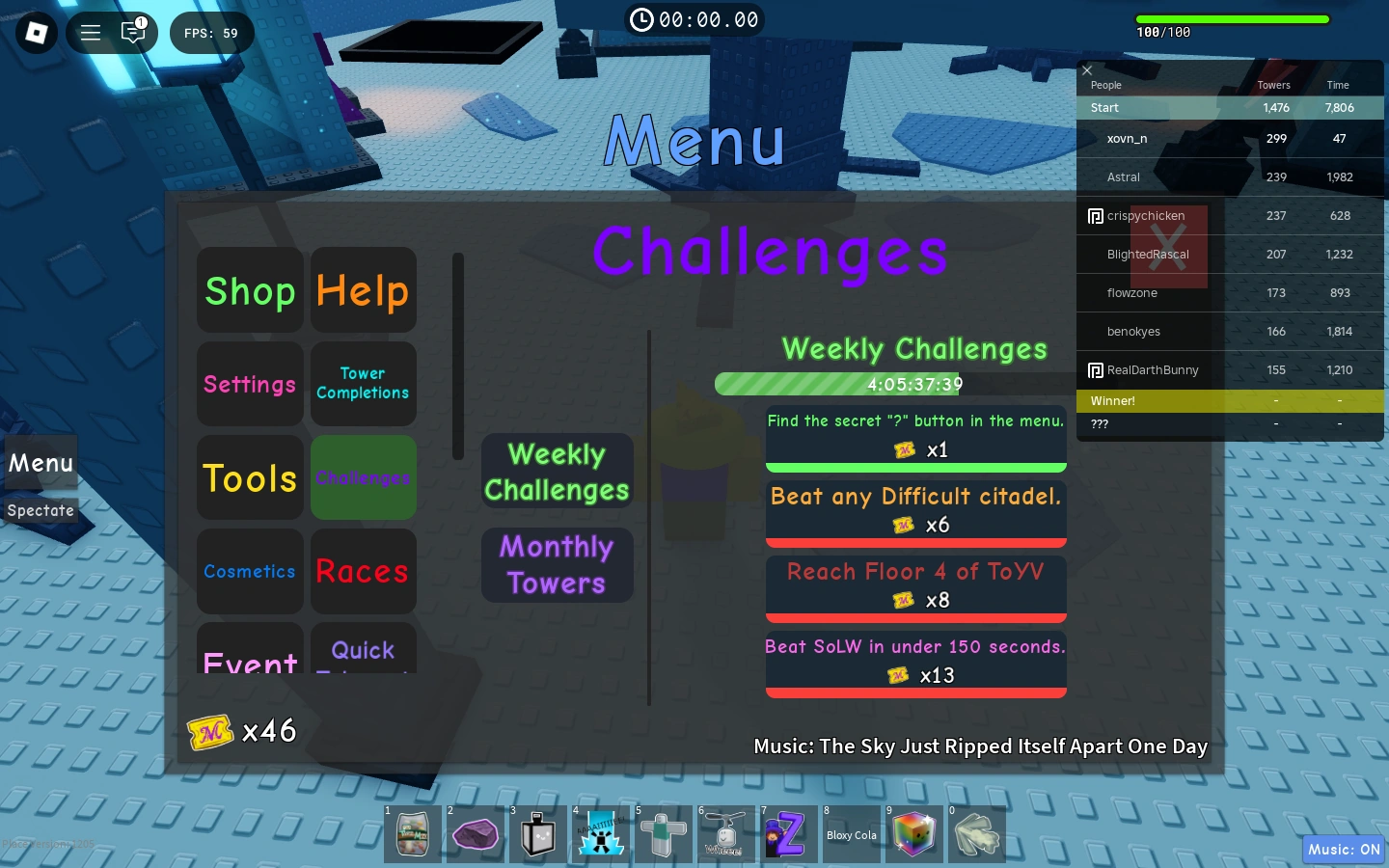 weekly challenges are finally working again!!!!!!! (oh yeah and ToDIE ...