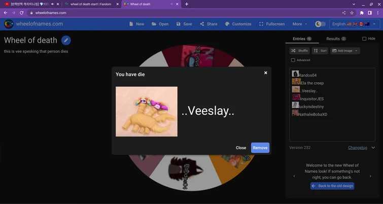 wheel of death start! | Fandom