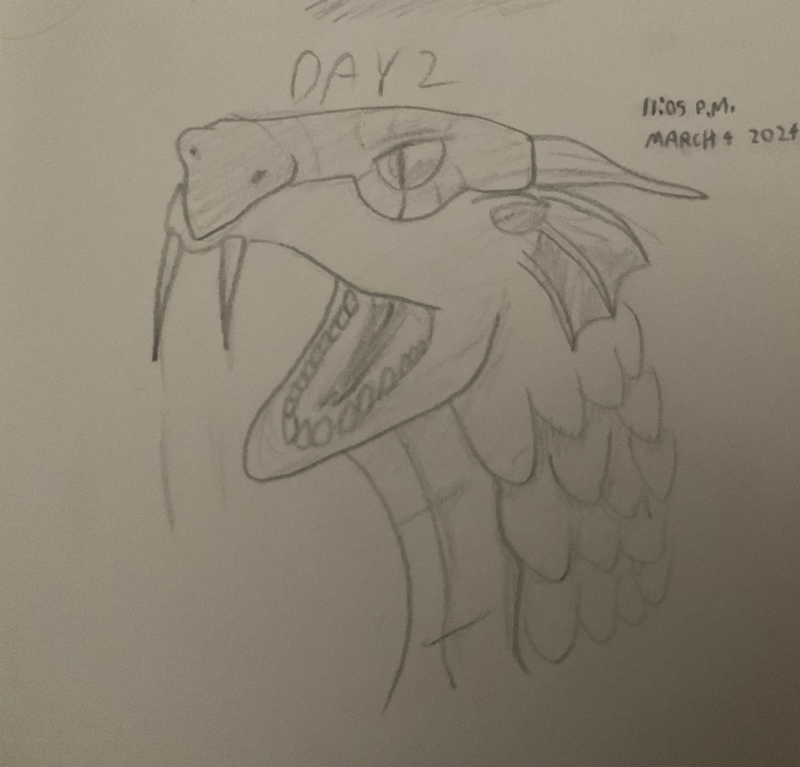 Drawing a RainWing spitting venom every day until im decent at it day 2 ...