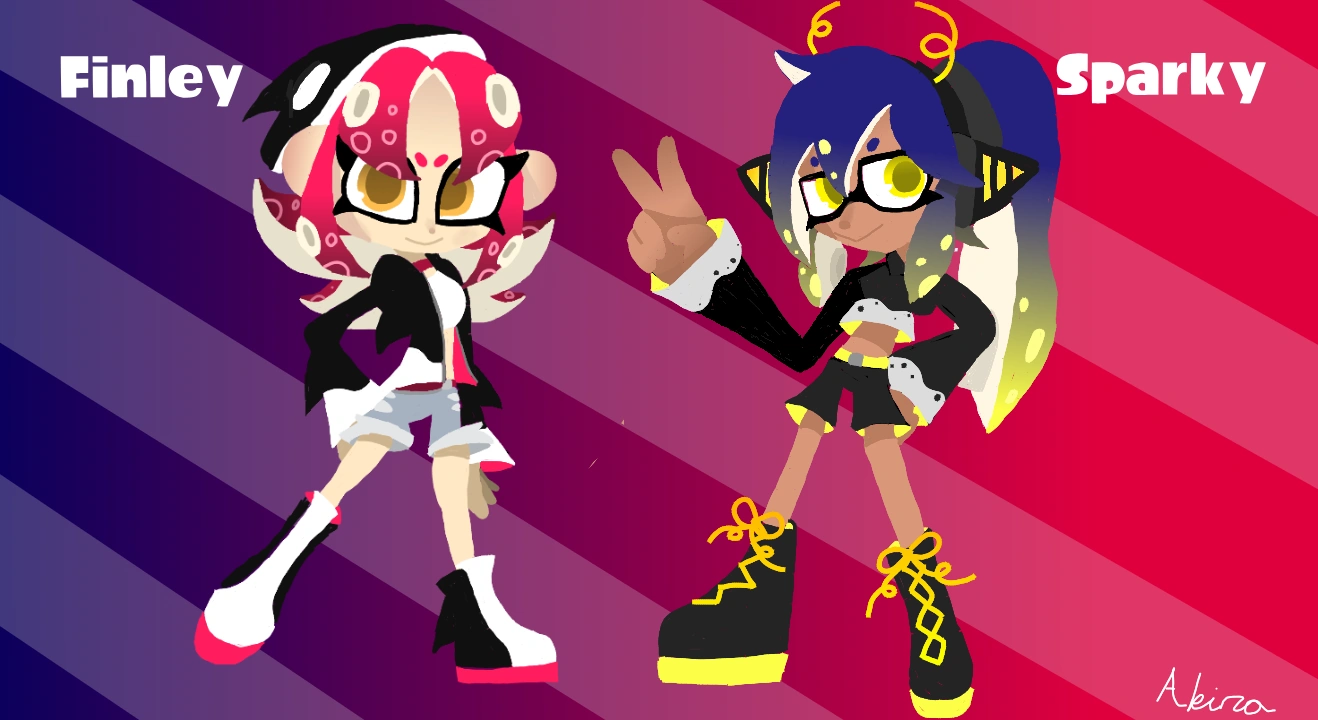Art of my Splatoon idol group ThunderClap I made like, 2 days ago. | Fandom