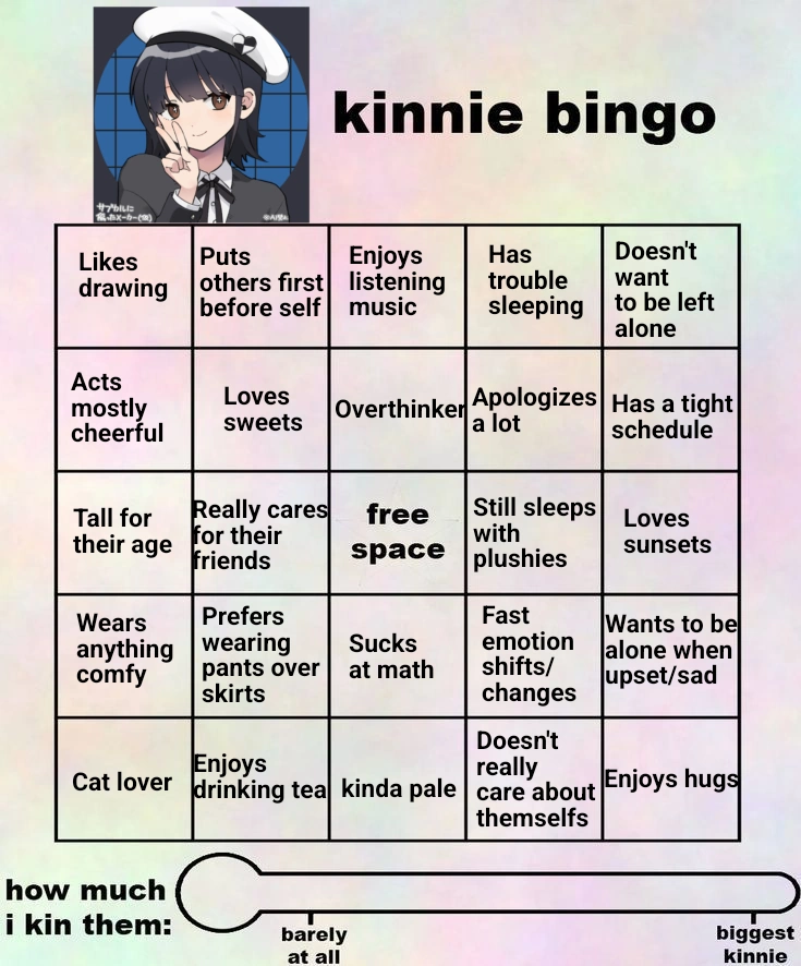 I did a kinnie bingo of myself | Fandom