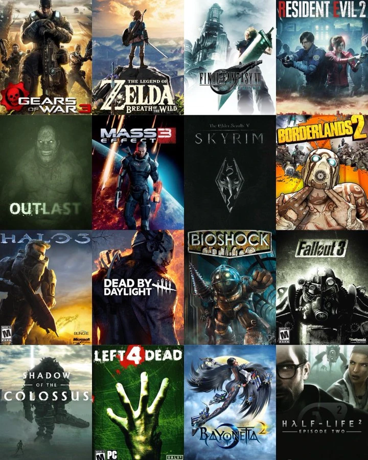wanted to do this trend too :”) pick one game from each row of my fav ...