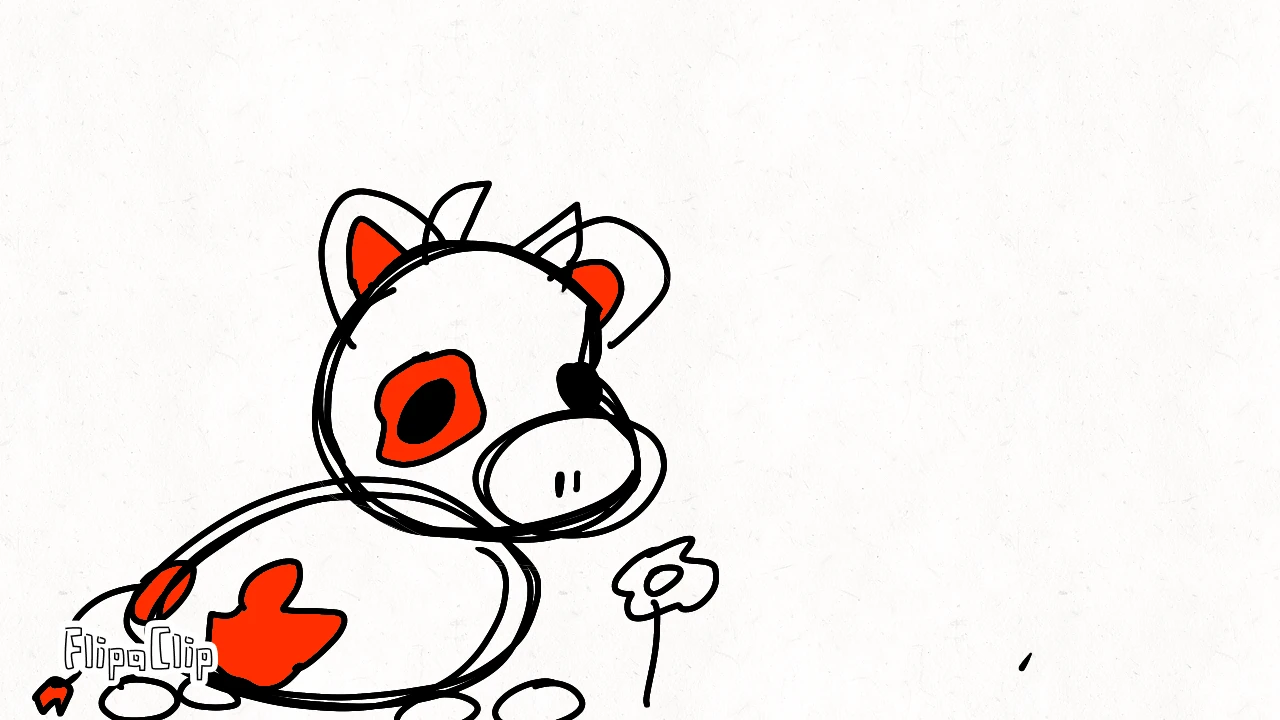sketch of mega cow sniffing flower | Fandom