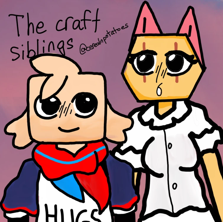 Made this for someone’s pfp but it was fun to draw the craft siblings ...