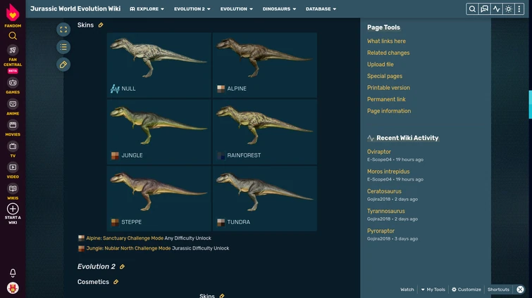 Evosaur JWE Skins vs JWE Regular skins (Albertosaurus) | Fandom