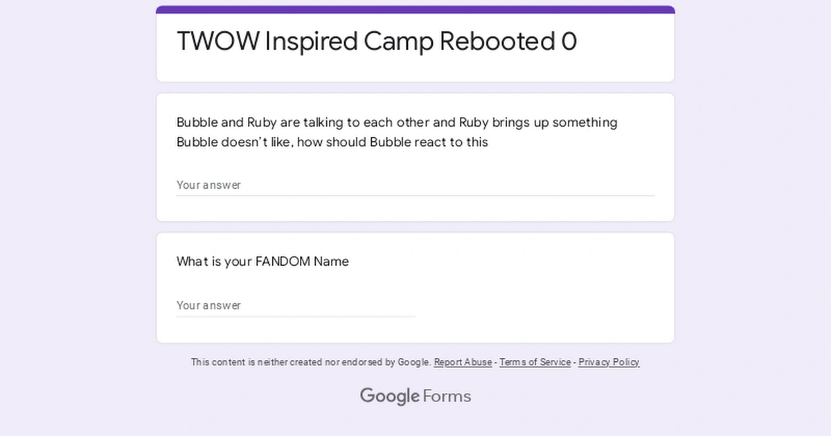 TWOW Inspired Camp Rebooted 0: Sign Ups | Fandom