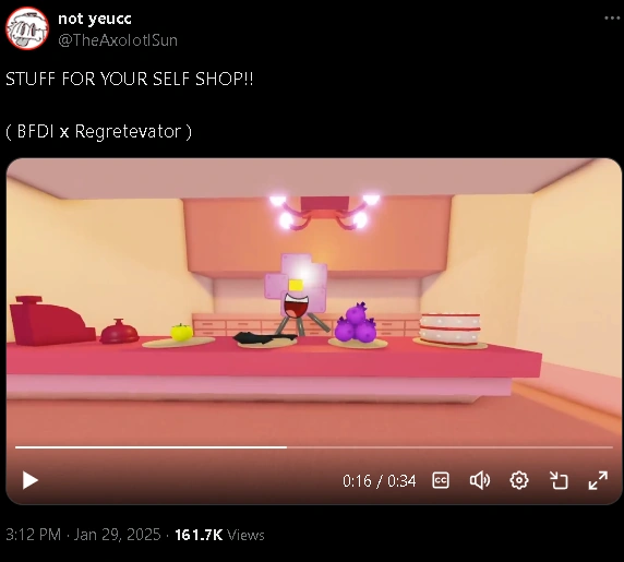 The BFDI and regretevator collab will have the stuff for your self shop ...