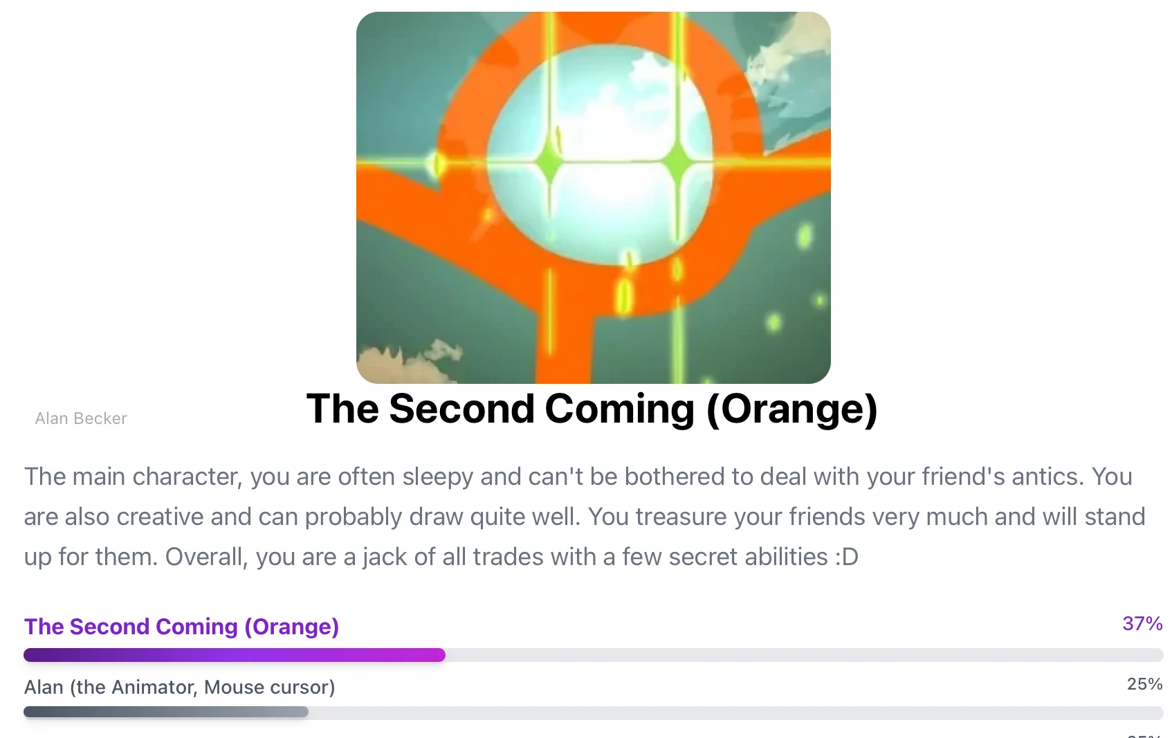 took an ava personality quiz | Fandom