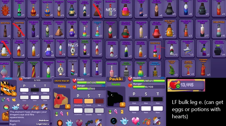 LF offers on potions (mlf leg e but i take other offers) IGNORE LONG | Fandom