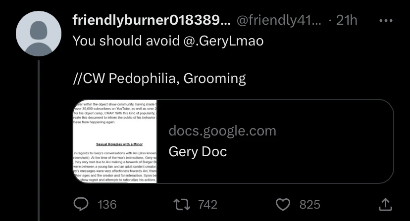 Gery, creator of Burger Brawl, is facing grooming allegations | Fandom