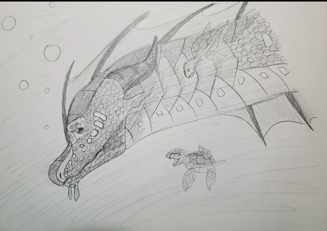 Silly Little Doodles: Day 98 - Turtle swimming with poorly drawn ...