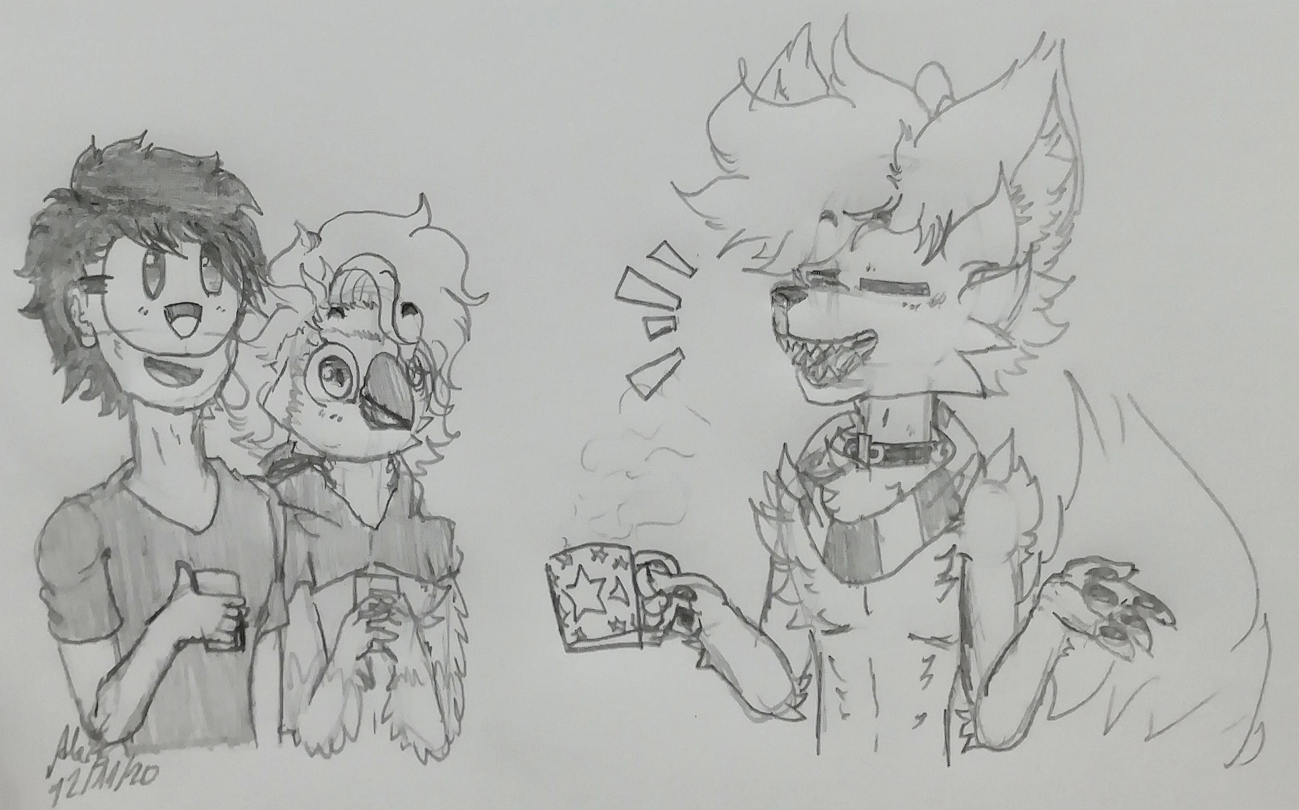 Raket, Alex and Maximus chatting while drinking coffee | Fandom