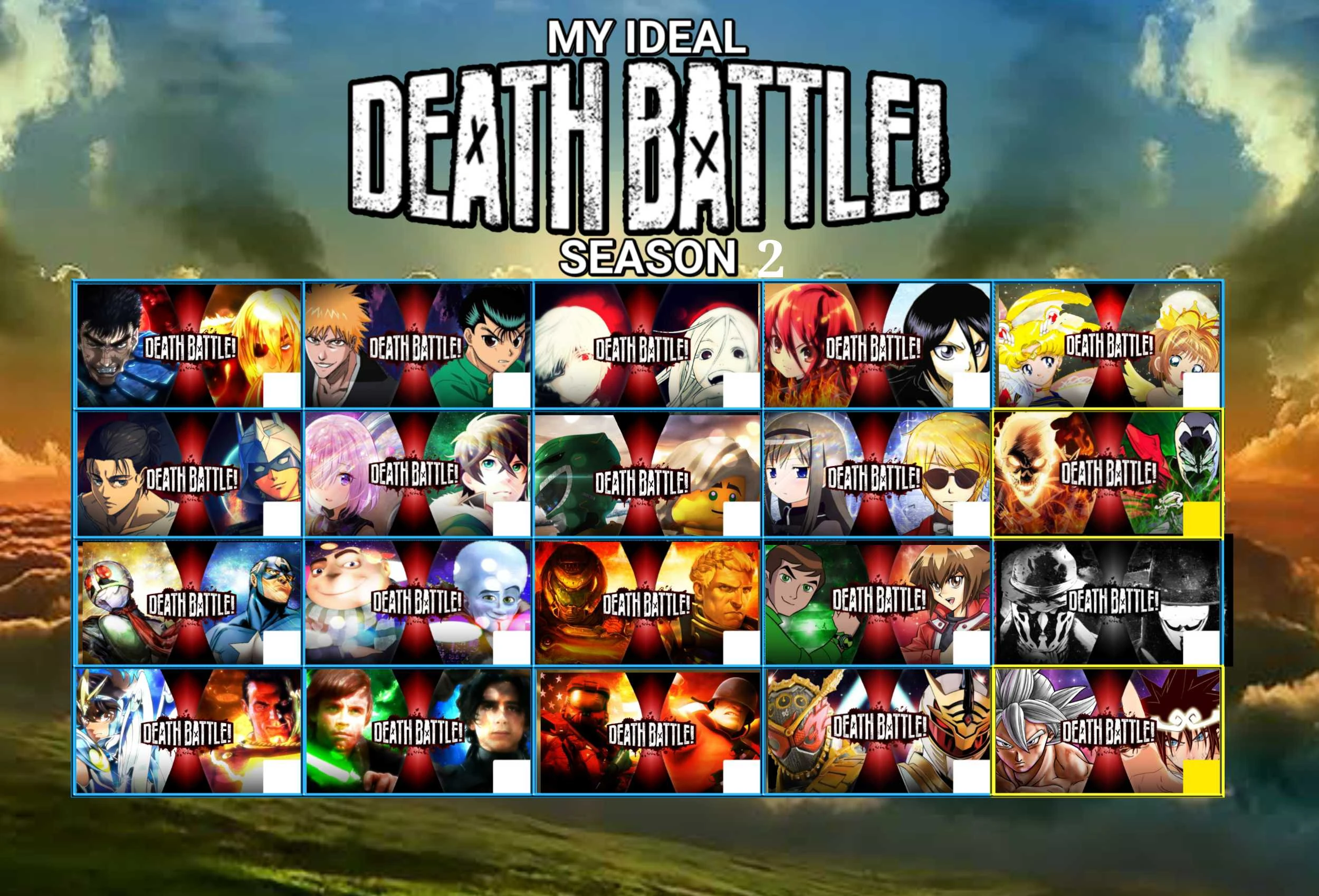 My fanmade Death Battle season 2 (I won't make something like this ...