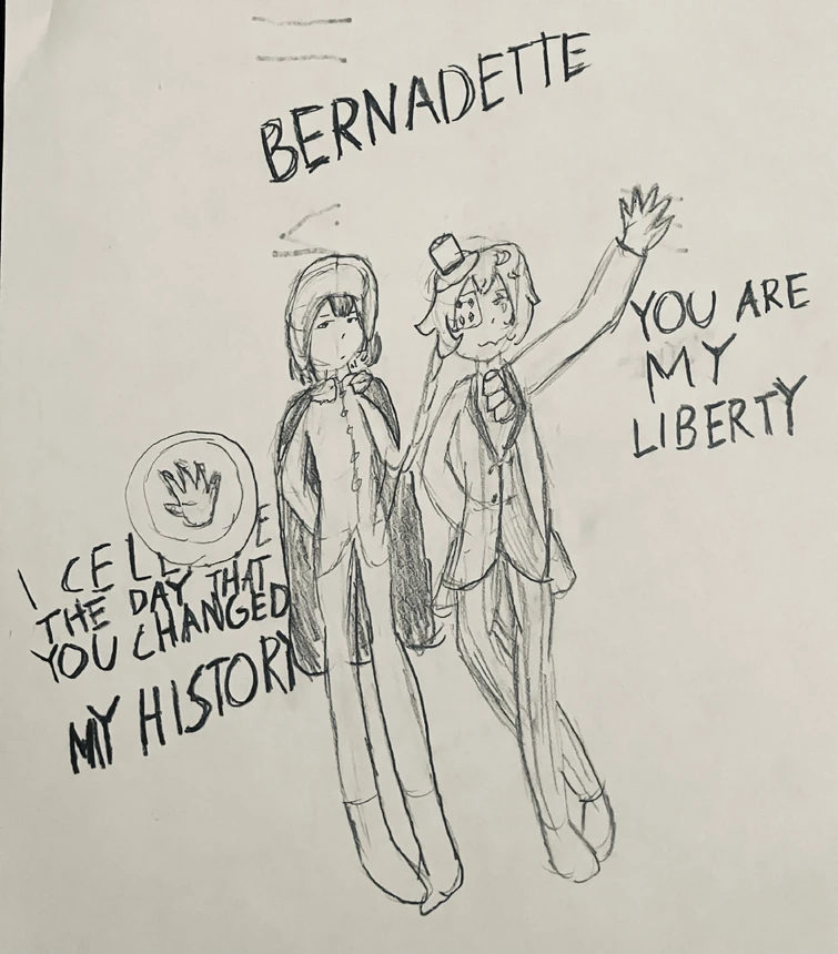 some lil fanart I did on the back of my math homework