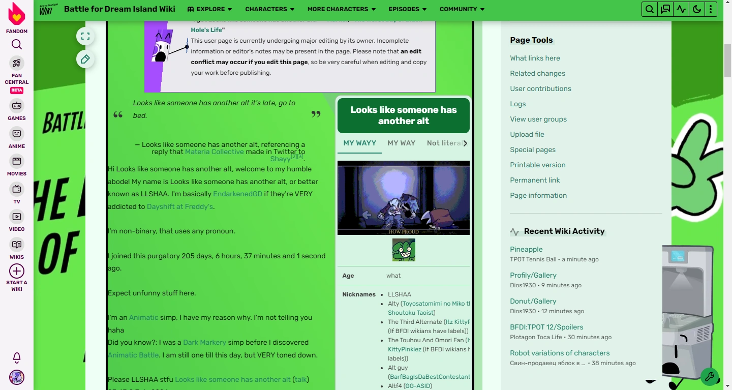 god my userpage in light mode looks so | Fandom