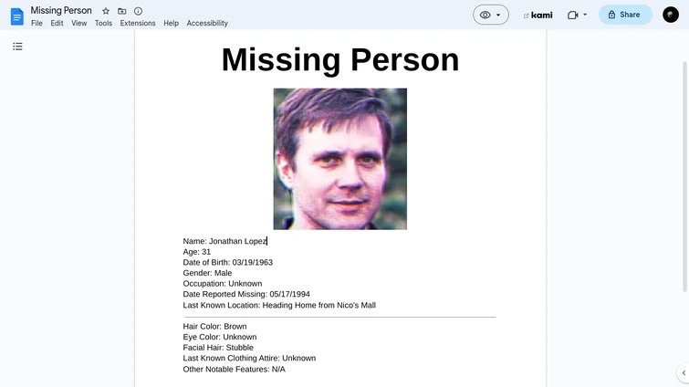 I made a missing persons poster for Jonathan Lopez | Fandom