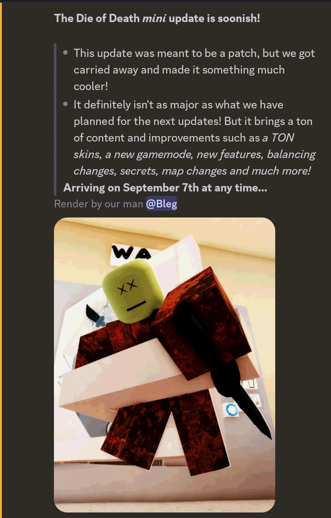 DOD UPDATE SOON!! | Fandom