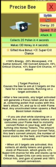precise bee stats | Fandom