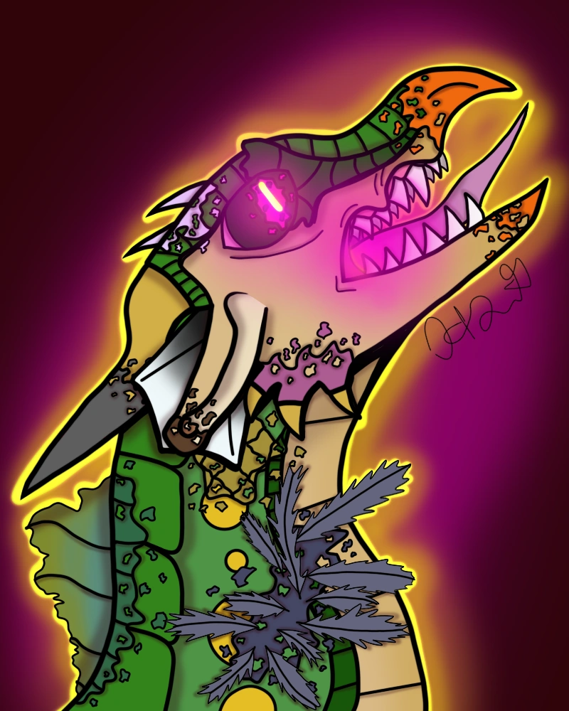 Agony (tw body horror, slight neon colors) Art and short writing ...