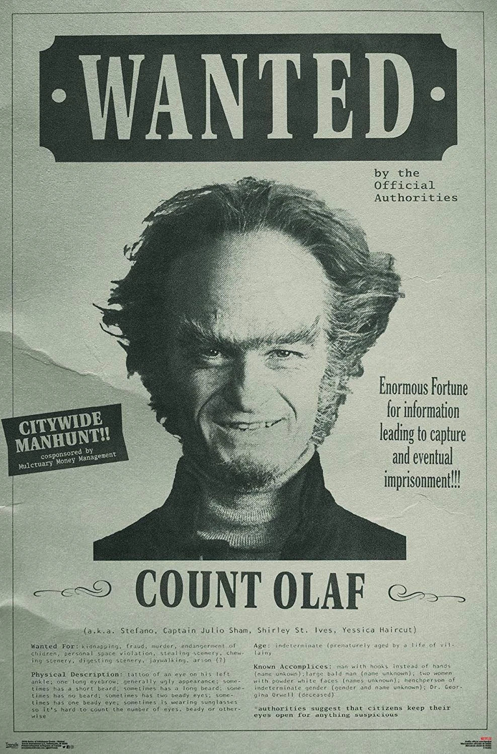 Count Olaf wanted posters | Actionpedia | Fandom