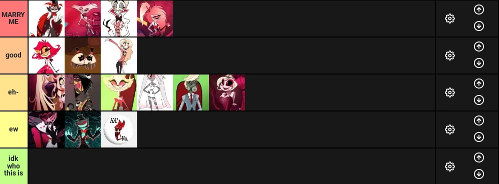 my personal tier list, feel free to fight me- | Fandom