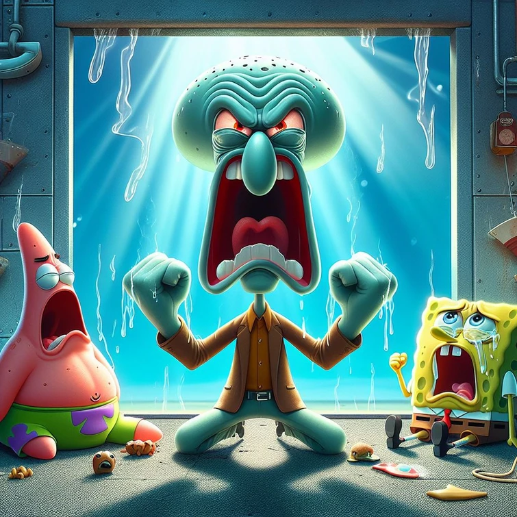 Extremely mad squidward (ai poster) | Fandom