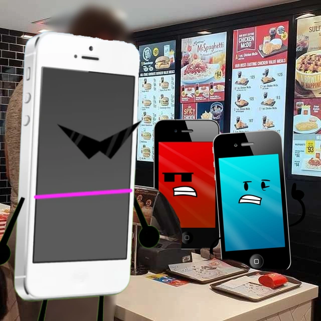 "Uh...hey...can we take your order, sir?"- Mephone4S | Fandom