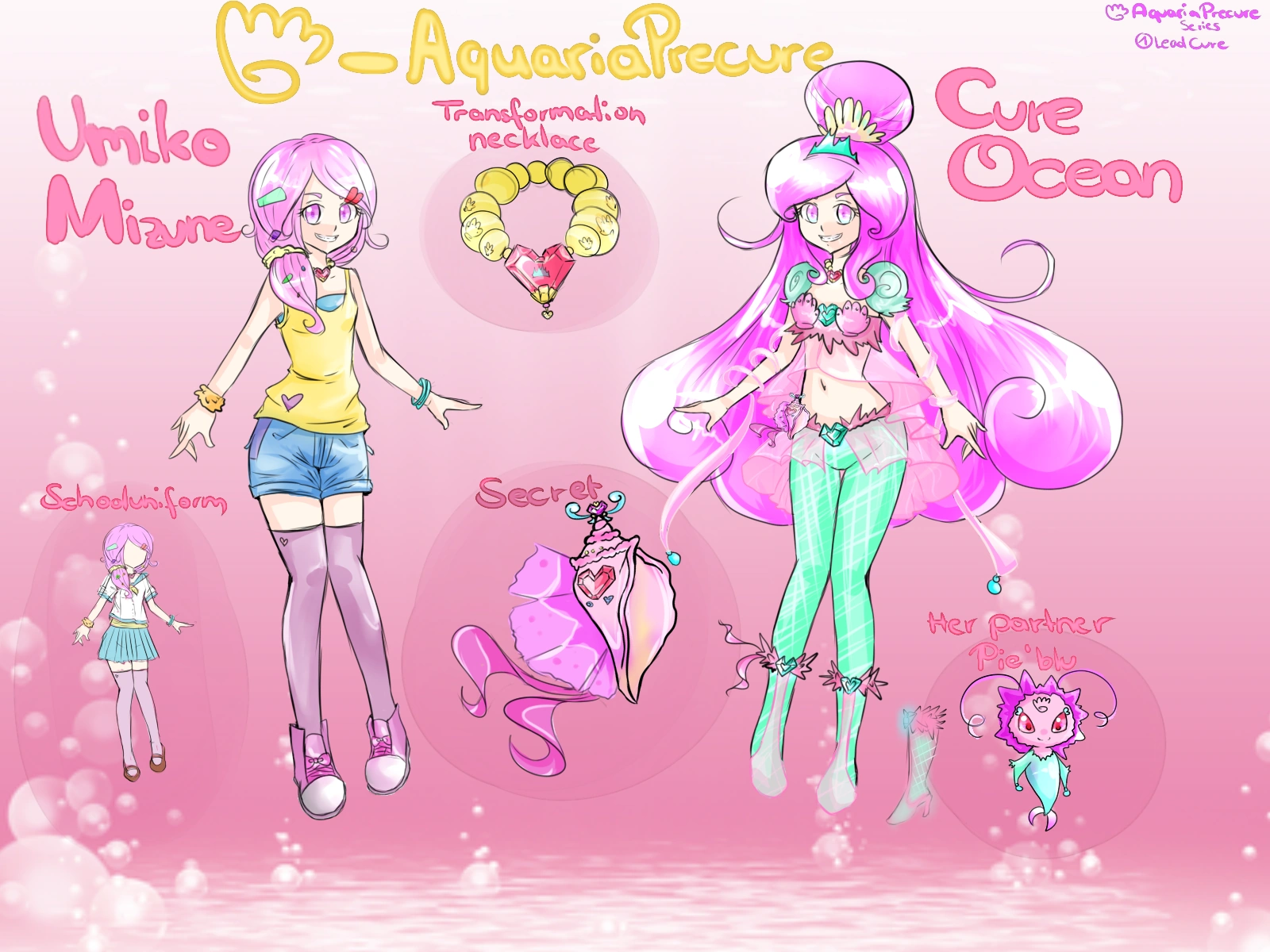 Redrawing my Old Precure Concepts [A Thread] - #01 Cure Ocean (click to ...