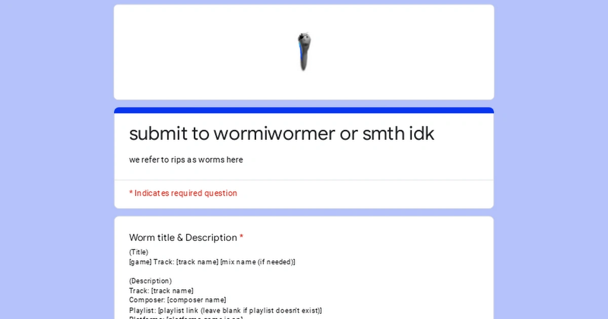 submit worms to wormiwormer | Fandom