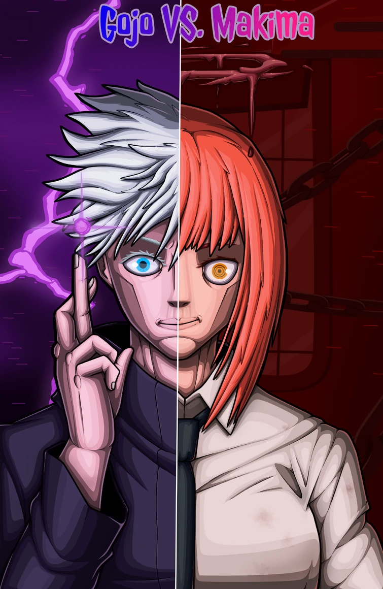 Thoughts on this artwork I did of Gojo VS Makima? | Fandom