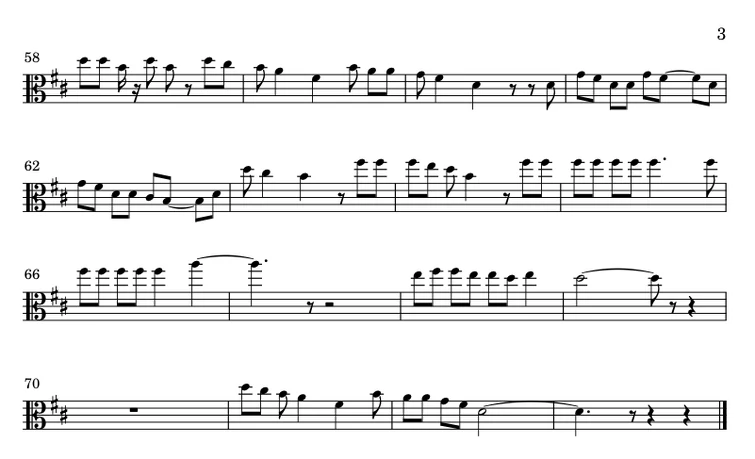 Music Sheet for Doors Rap by Rockit Music (Alto and Treble Clef) | Fandom