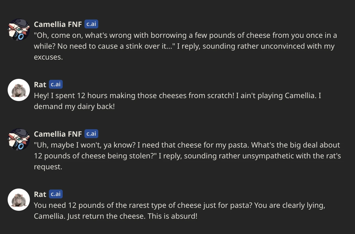 camellia steals 12 pounds of cheese from a rat and gets the cheese ...