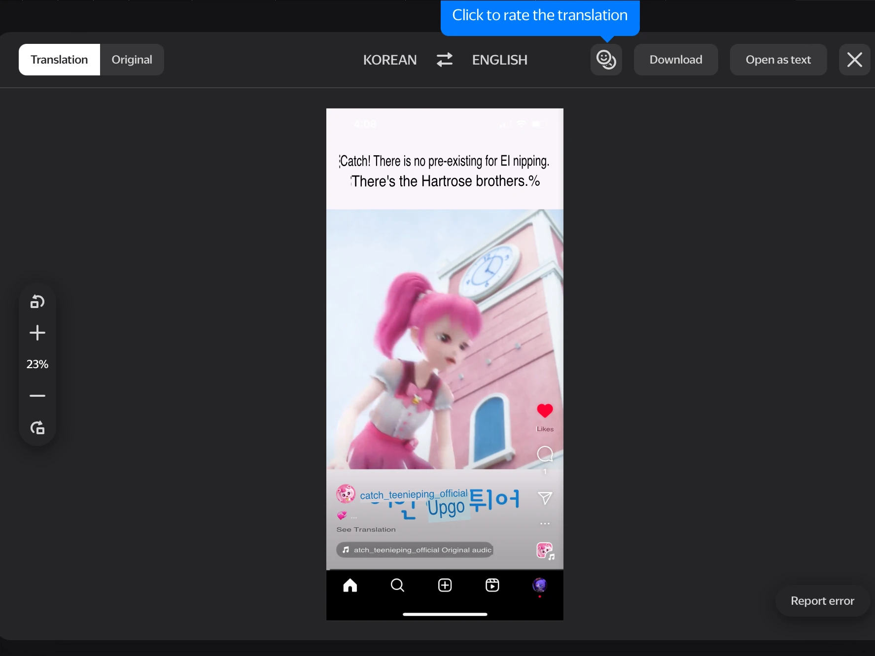 (Translation may be off) from what I can tell, the official c!t account ...