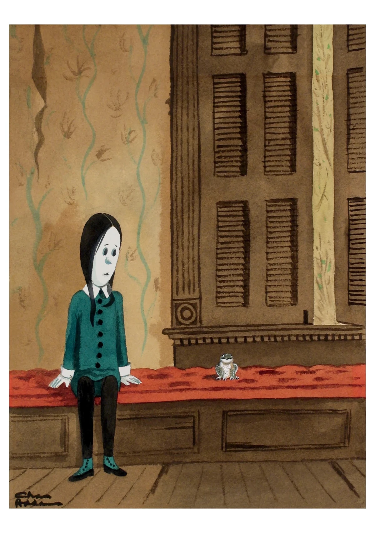 Charles Addams: Wednesday Notecard | Addams Family Wiki | Fandom