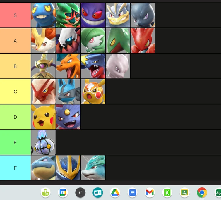 my pokken tournament tier list based on how fun they are for me to play ...