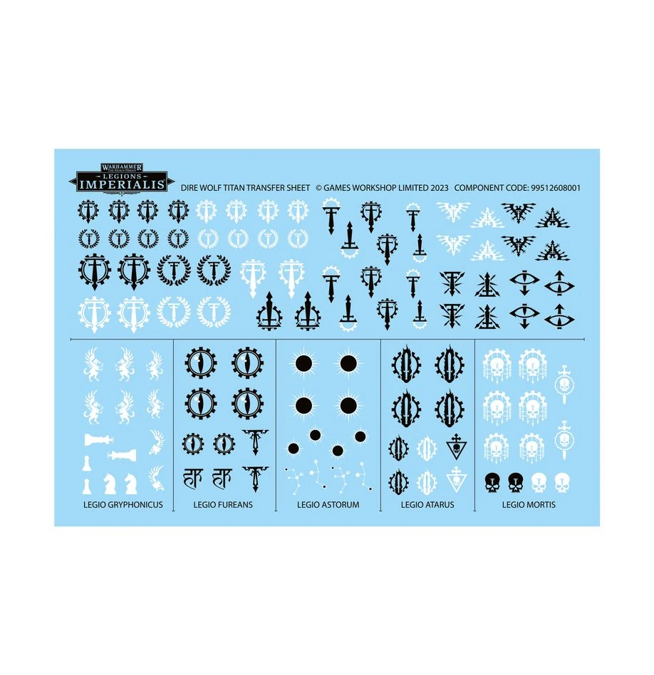 Dire Wolf Titan Transfer Sheet | Adeptus Titanicus Wiki | Fandom