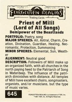 Priest of Milil (Lord of All Songs) (1991 Card Set) | Advanced Dungeons ...