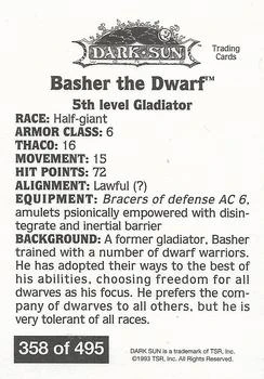 Basher the Dwarf (1993 Card Set) | Advanced Dungeons & Dragons 2nd ...