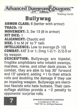 Bullywug (1992 Card Set) | Advanced Dungeons & Dragons 2nd Edition Wiki ...