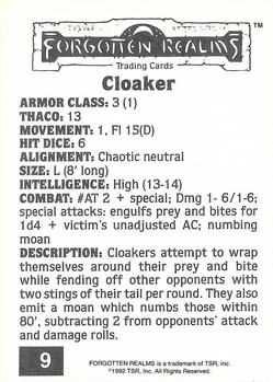 Cloaker (1992 Card Set) | Advanced Dungeons & Dragons 2nd Edition Wiki ...