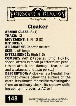 Cloaker (1991 Card Set) | Advanced Dungeons & Dragons 2nd Edition Wiki ...