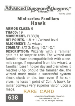 Hawk (1992 Card Set) | Advanced Dungeons & Dragons 2nd Edition Wiki ...