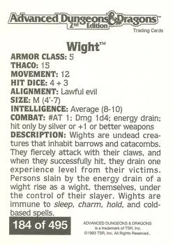 Wight (1993 Card Set) | Advanced Dungeons & Dragons 2nd Edition Wiki ...